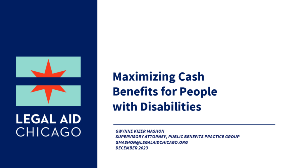Public Benefits: Training Materials - Legal Aid Chicago
