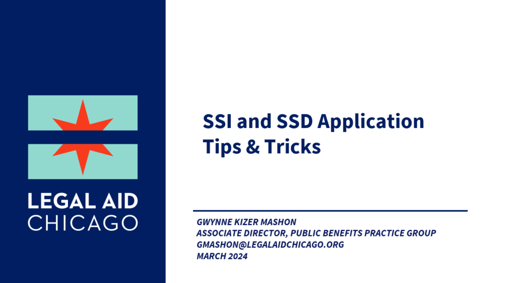 Public Benefits: Training Materials - Legal Aid Chicago
